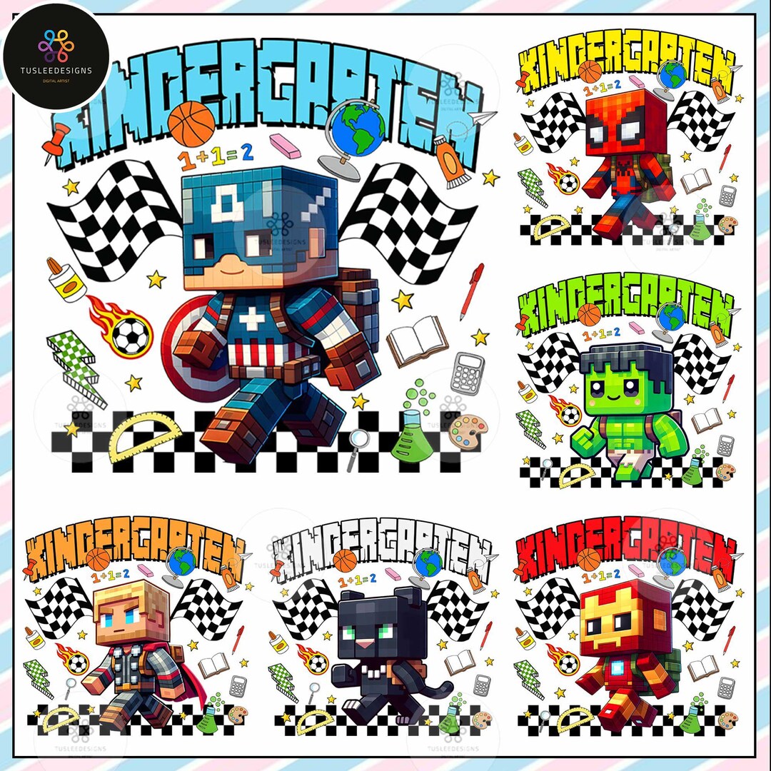 Superhero Back to School Png Bundle, Preppy Back to School Png, Cartoon ...