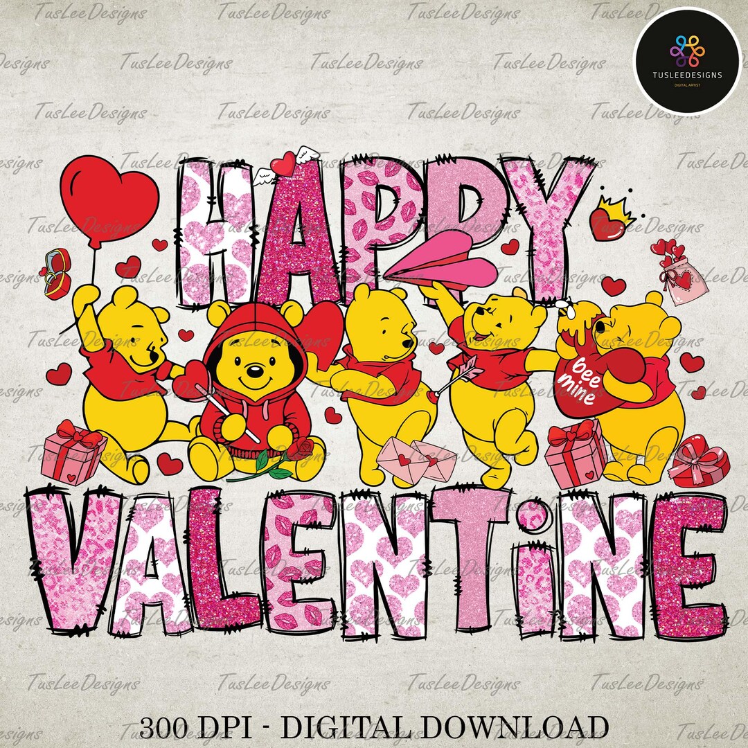 Happy Valentine Cartoon Characters Png, Pink Valentine Cartoon ...