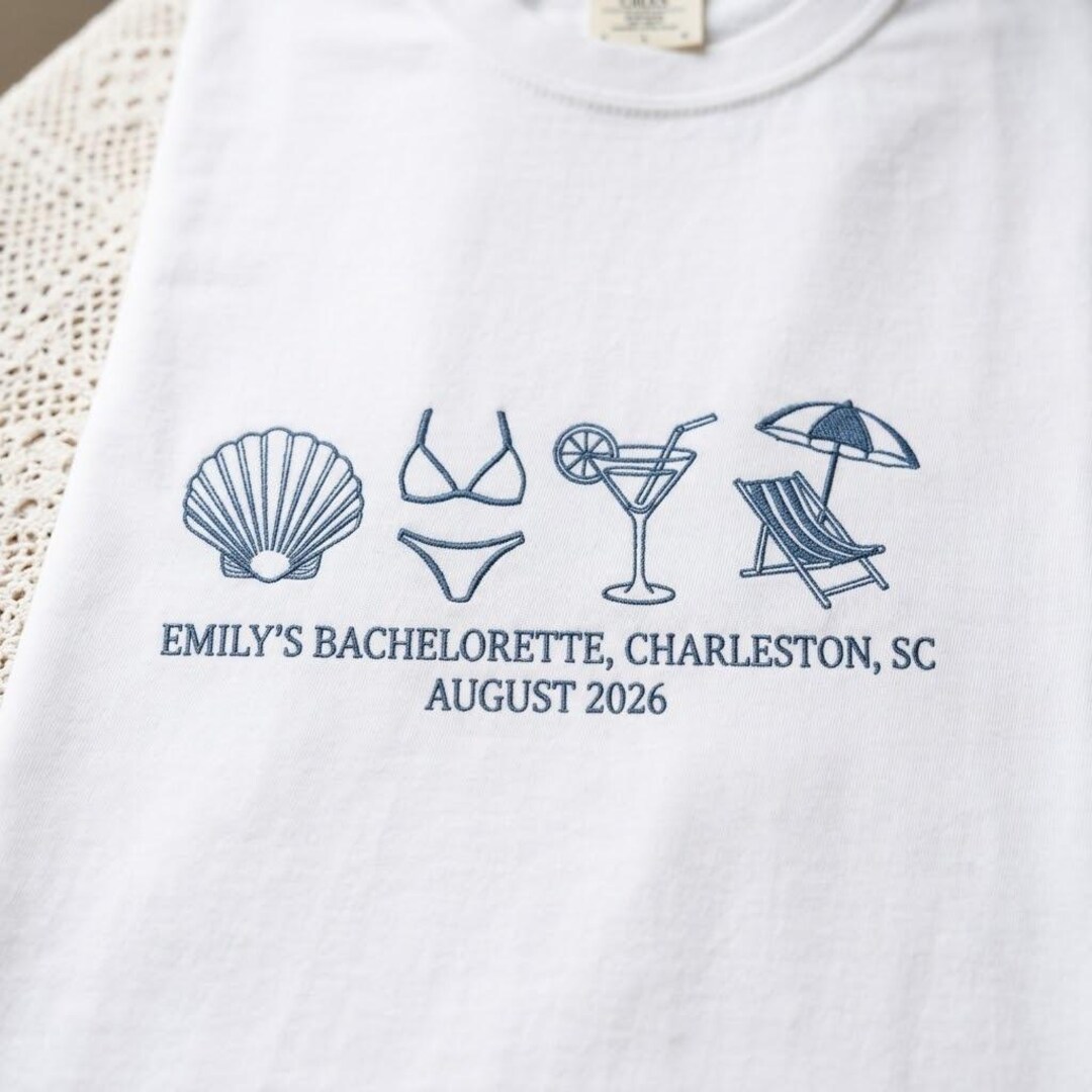 Custom Bachelorette Beach Club Tee, Coastal Bride Trip Shirt, Beach ...