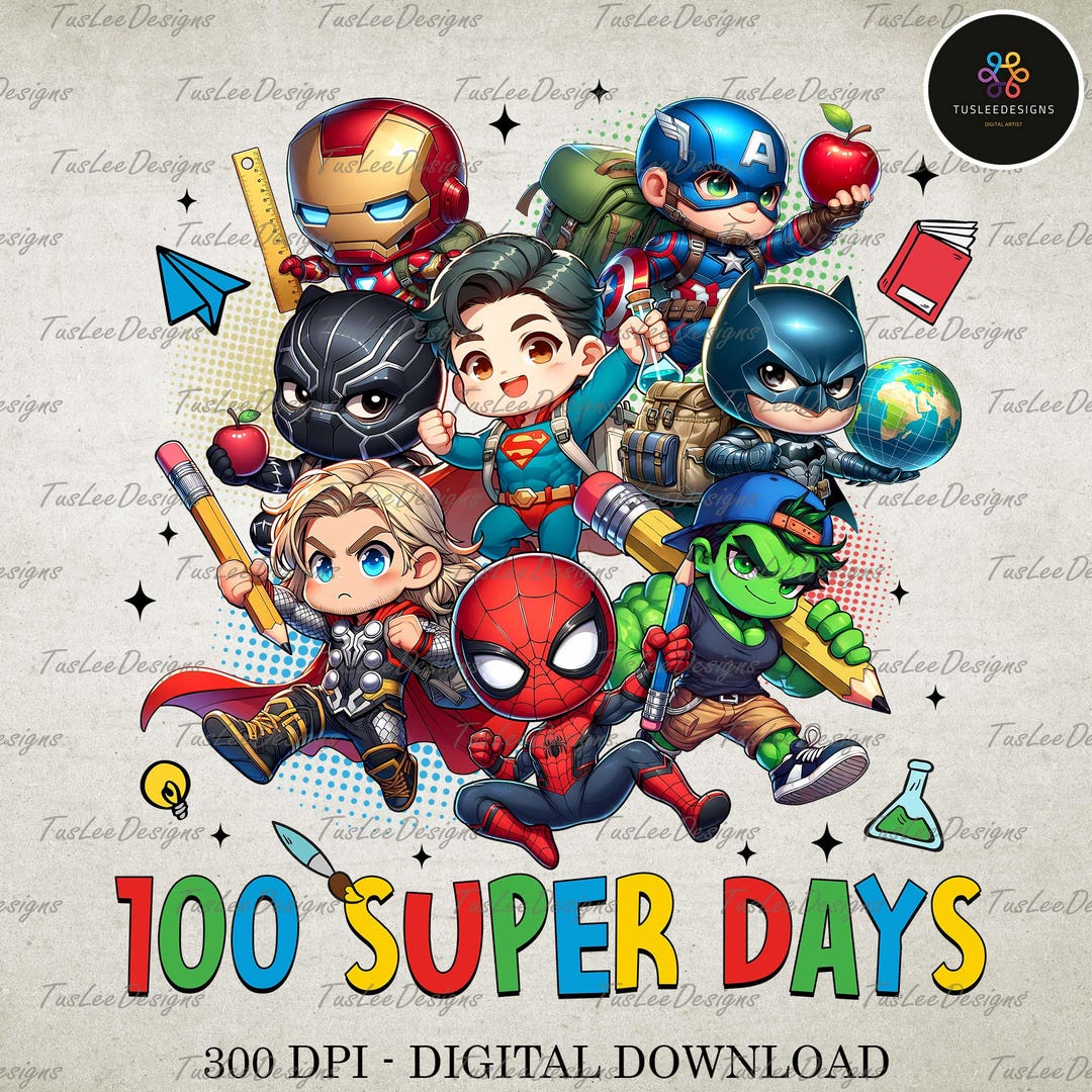 Happy 100 Days of School Png, 100 Super Days Png, 100 Days of School ...