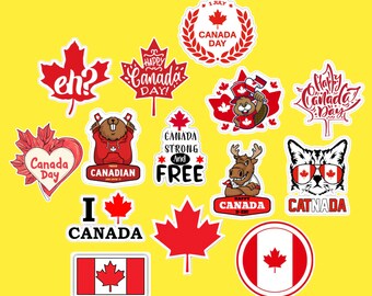 Premium Canada Flag Emblem Stickers High-quality Vinyl, Durable ...