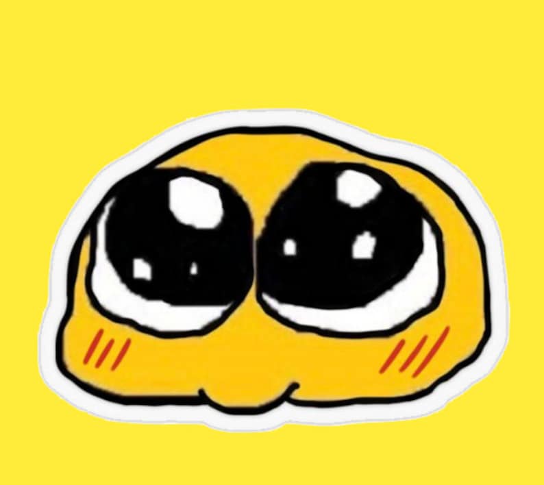 Shy Emoji Sticker, Emoji Sticker, Cute Sticker, Funny Sticker, Phone ...