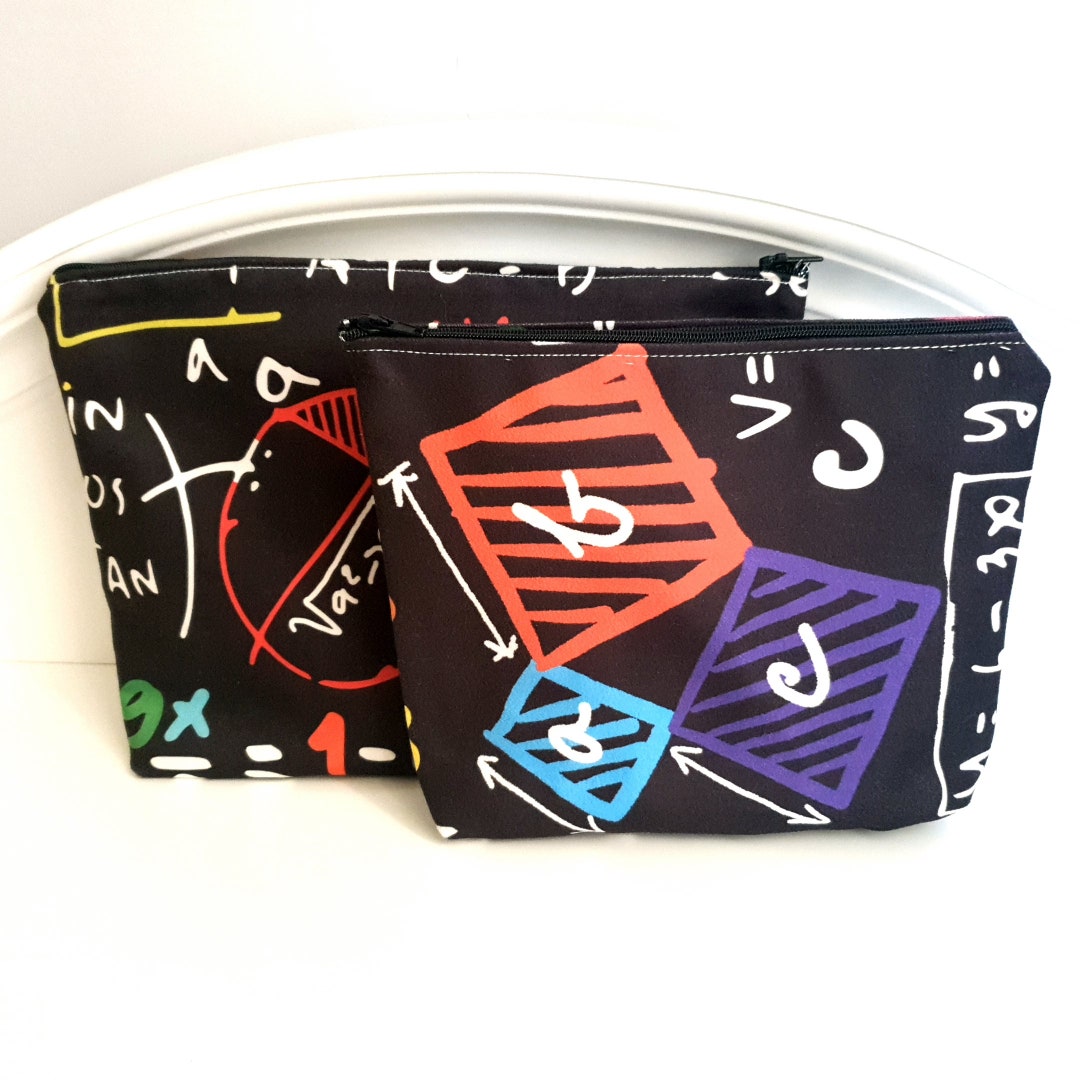 Buy MATH Three Piece Zippered Pouch Set for Travel, Cords, Make up Bag ...