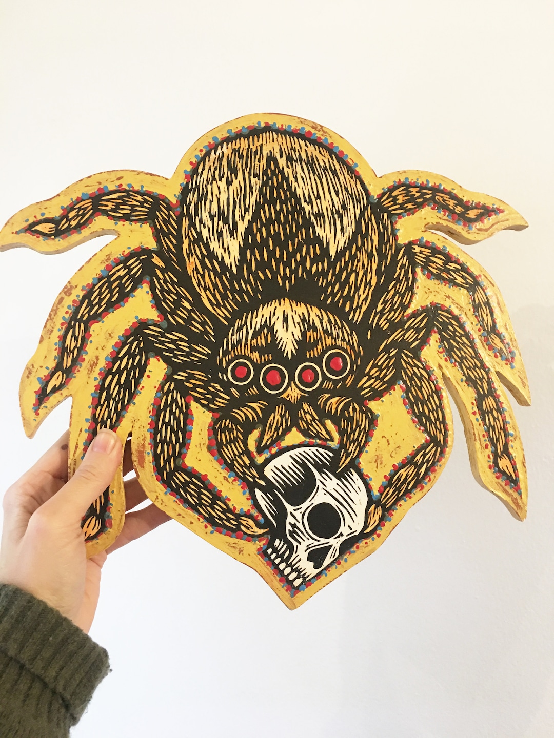Tarantula Spider Wall Art Horror Art Spider Woodcut Print - Etsy