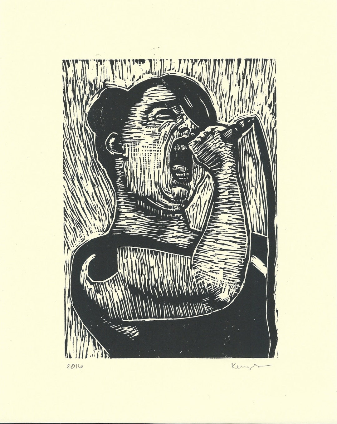 Gift for Punk Music Lover Punk Home Decor Kathleen Hanna Linocut ...