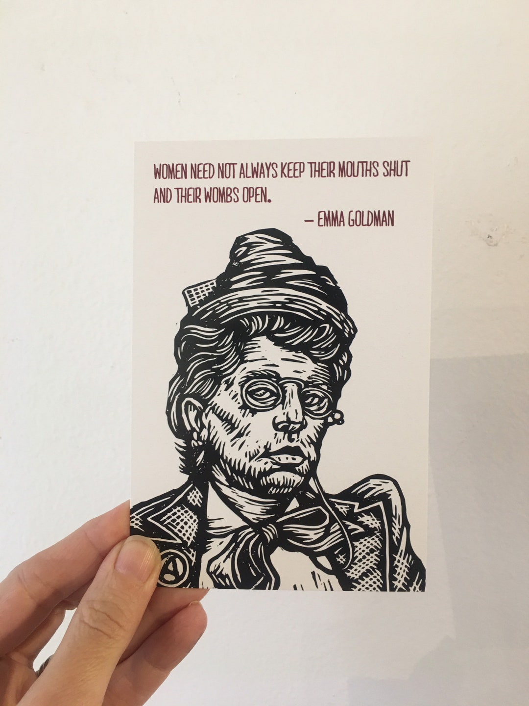Emma Goldman Postcard, Portrait Quote Postcard Emma Goldman Anarchist ...