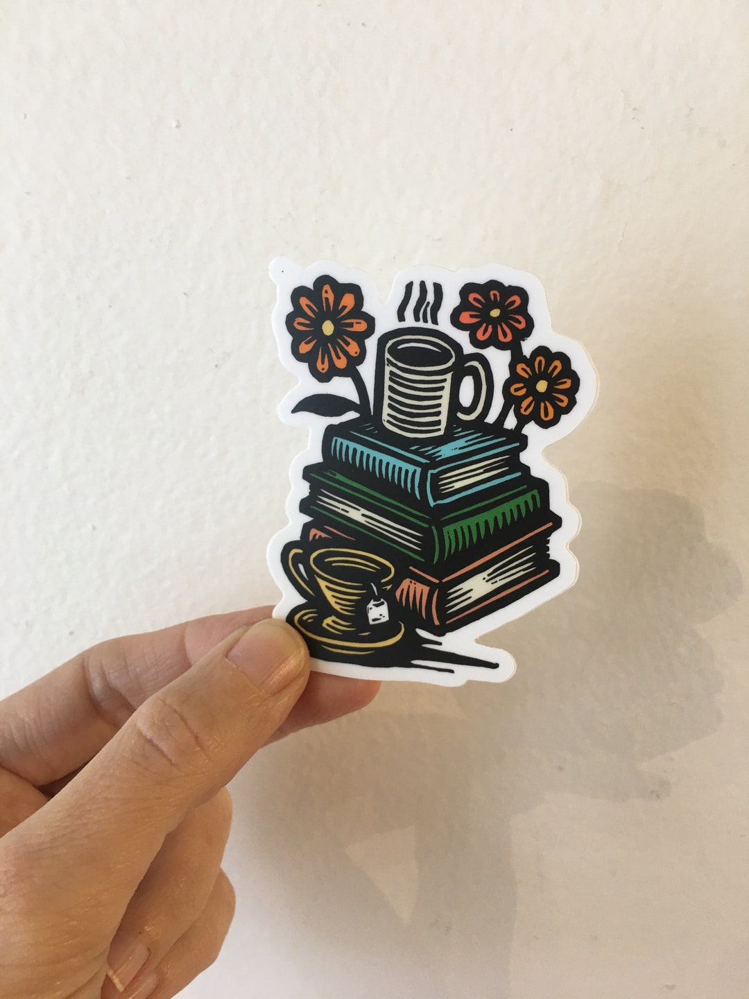 Books and Beverages Vinyl Sticker for Laptop, Tablet, or Water Bottle ...