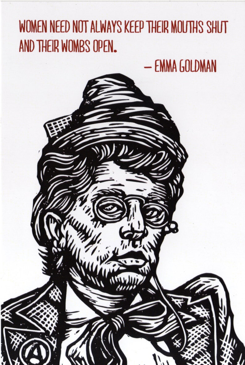 Emma Goldman Postcard, Portrait Quote Postcard Emma Goldman Anarchist ...