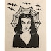 Gothic Decor Horror Decor Linocut Art Vampira Art Print Linocut Print ...