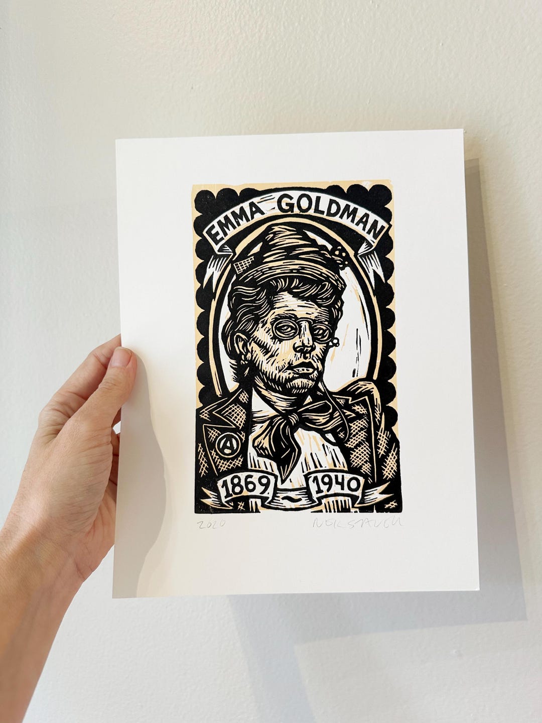 Emma Goldman Art Linocut Print - Female Historical Icons - Etsy
