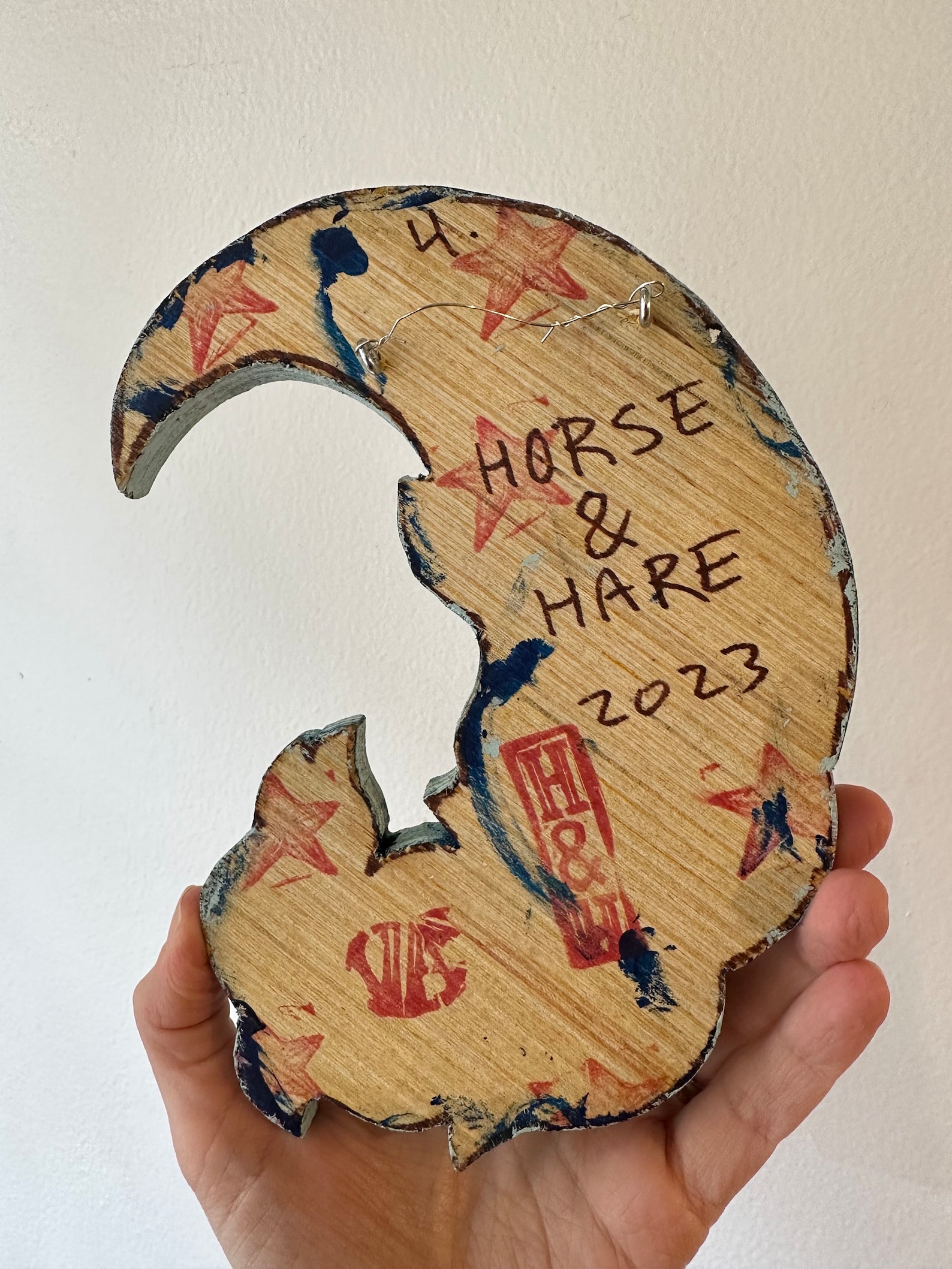 Crescent Moon Linocut Painting on Wood for Unique Home Decor - Etsy