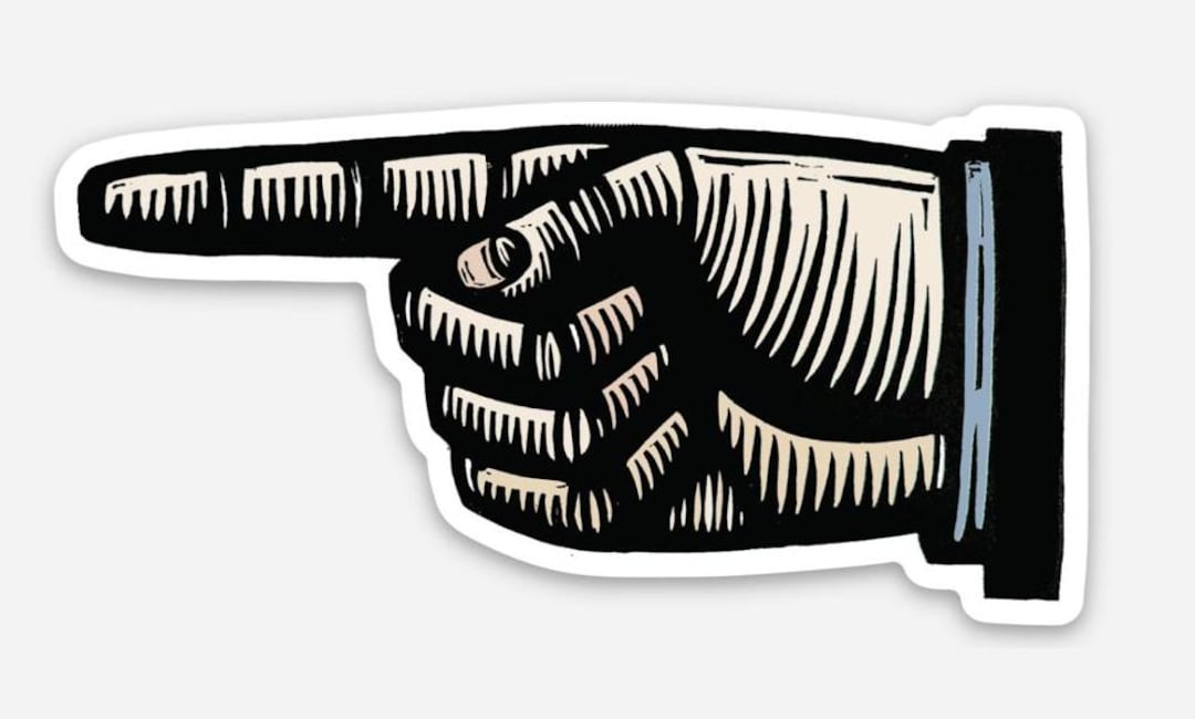 Manicule Pointing Finger Sticker - Finger Sticker - Hand Sticker ...