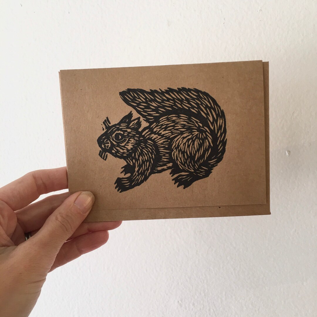 Squirrel Card- Blank Notecards - Hand Printed Letterpress Cards ...