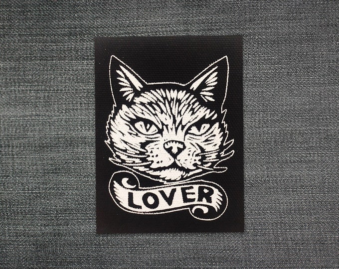 Cat Patch Patches Black Canvas Patches Punk Patches Sew on Jacket ...