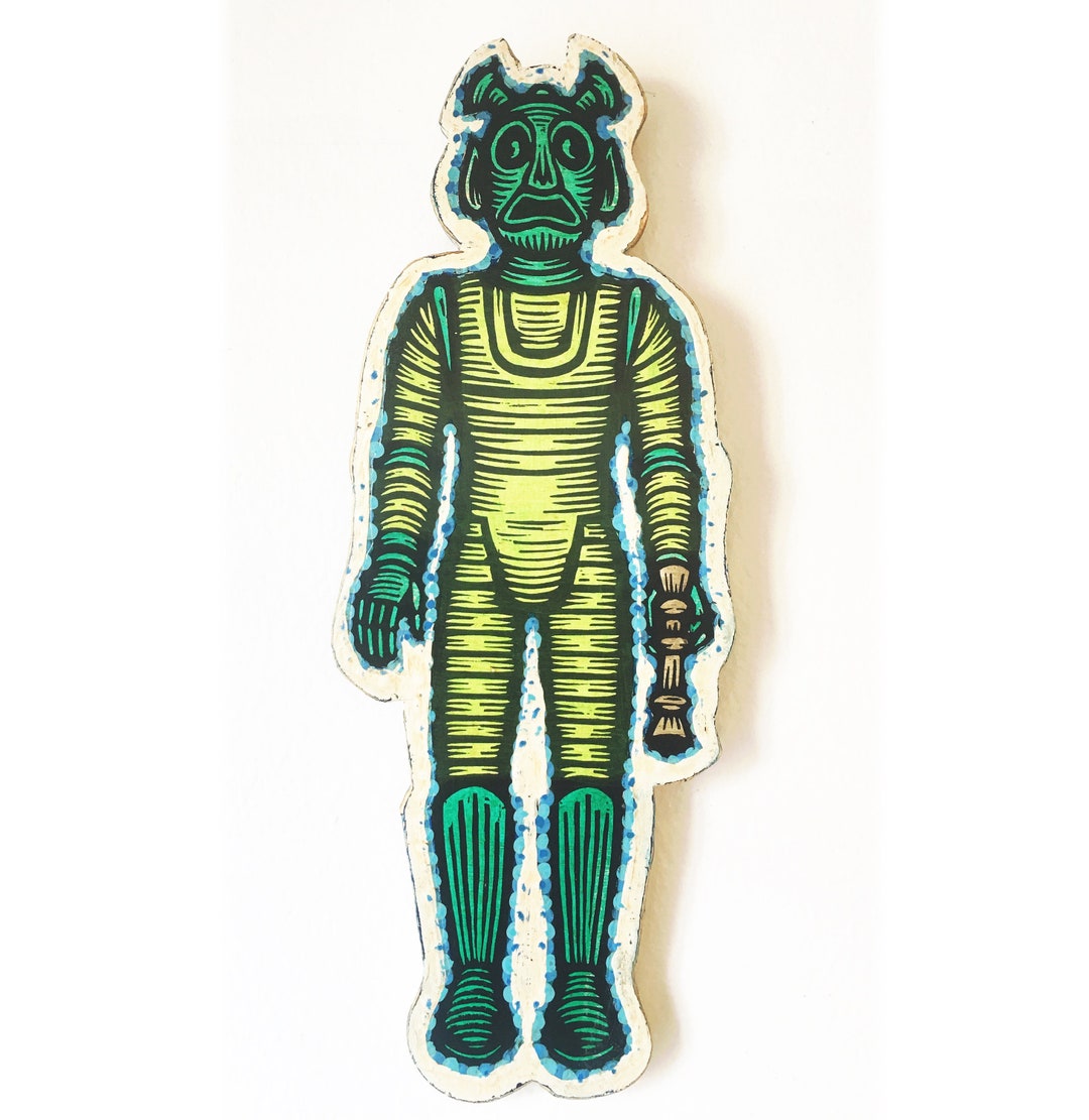 Greedo Wall Art - Linocut Print on Wood - Sci-fi Art - Pop Art - Gift ...