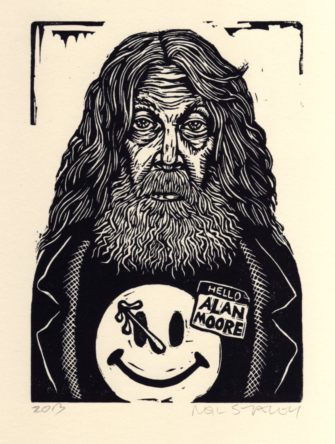 Alan Moore Art Print - Author Art Print - Comic Book Art - Home Decor ...
