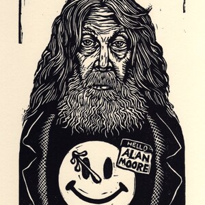 Alan Moore Art Print - Author Art Print - Comic Book Art - Home Decor ...