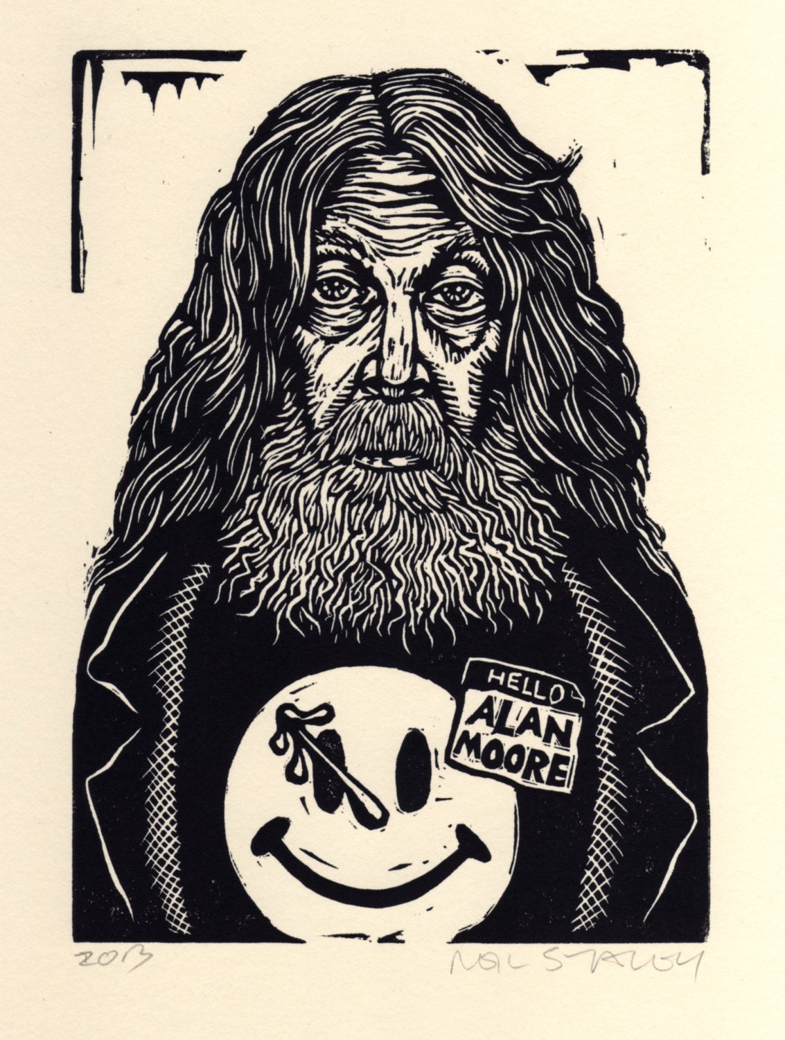Alan Moore Art Print Author Art Print Comic Book Art - Etsy 日本