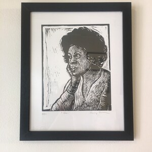 Toni Morrison Linocut Print Portrait -american Authors Literary Wall ...