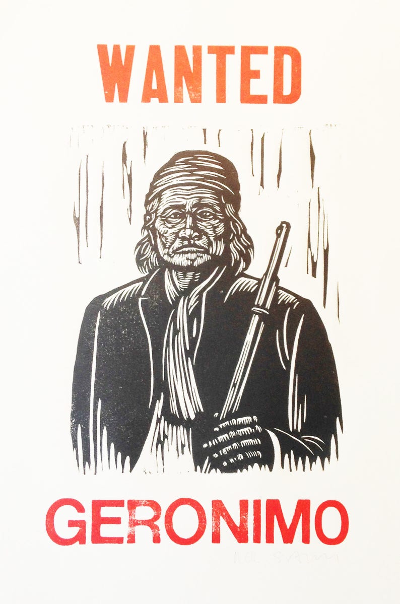 Geronimo Art Print Inspirational Wall Art Historical Art - Etsy