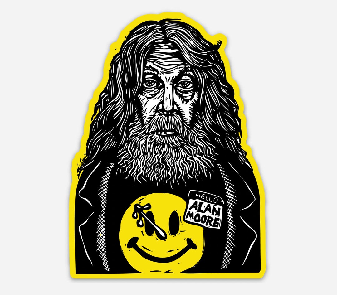 Alan Moore Waterproof Vinyl Sticker for Water Bottle, Car, Laptop, or ...