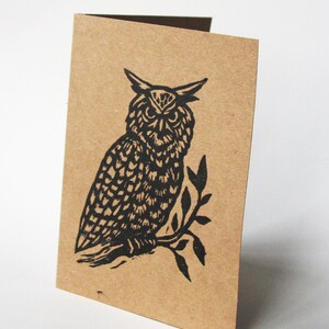 Owl Note Cards - Letterpress Cards - Rustic Blank Greeting Cards ...