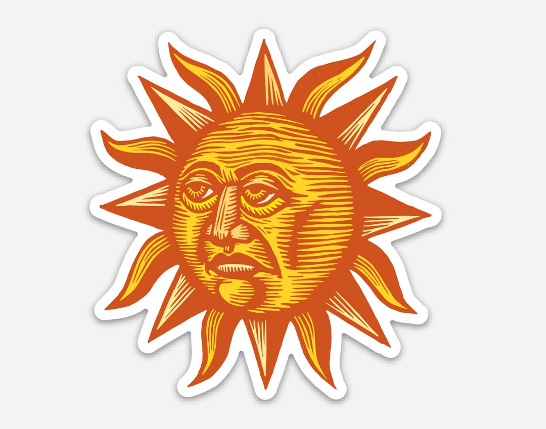Sun With Face Sticker for Water Bottle Sticker for Car Sun Sticker ...