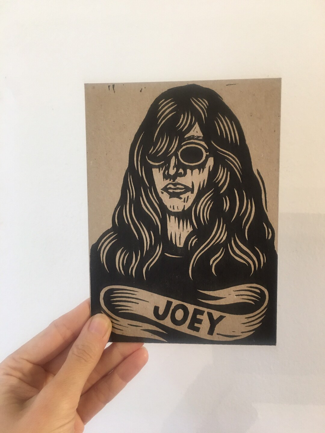 Postcard Joey Ramone Letterpress Postcard Joey Ramone Portrait Punk Art ...