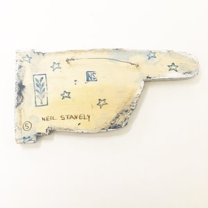 Pointer Finger Woodcut Print on Wood - Manicule - Hand Art - Pointing ...