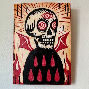 Original Art Skull - Weirdcore - Psychedlic Art - Goth Decor - Vampire ...