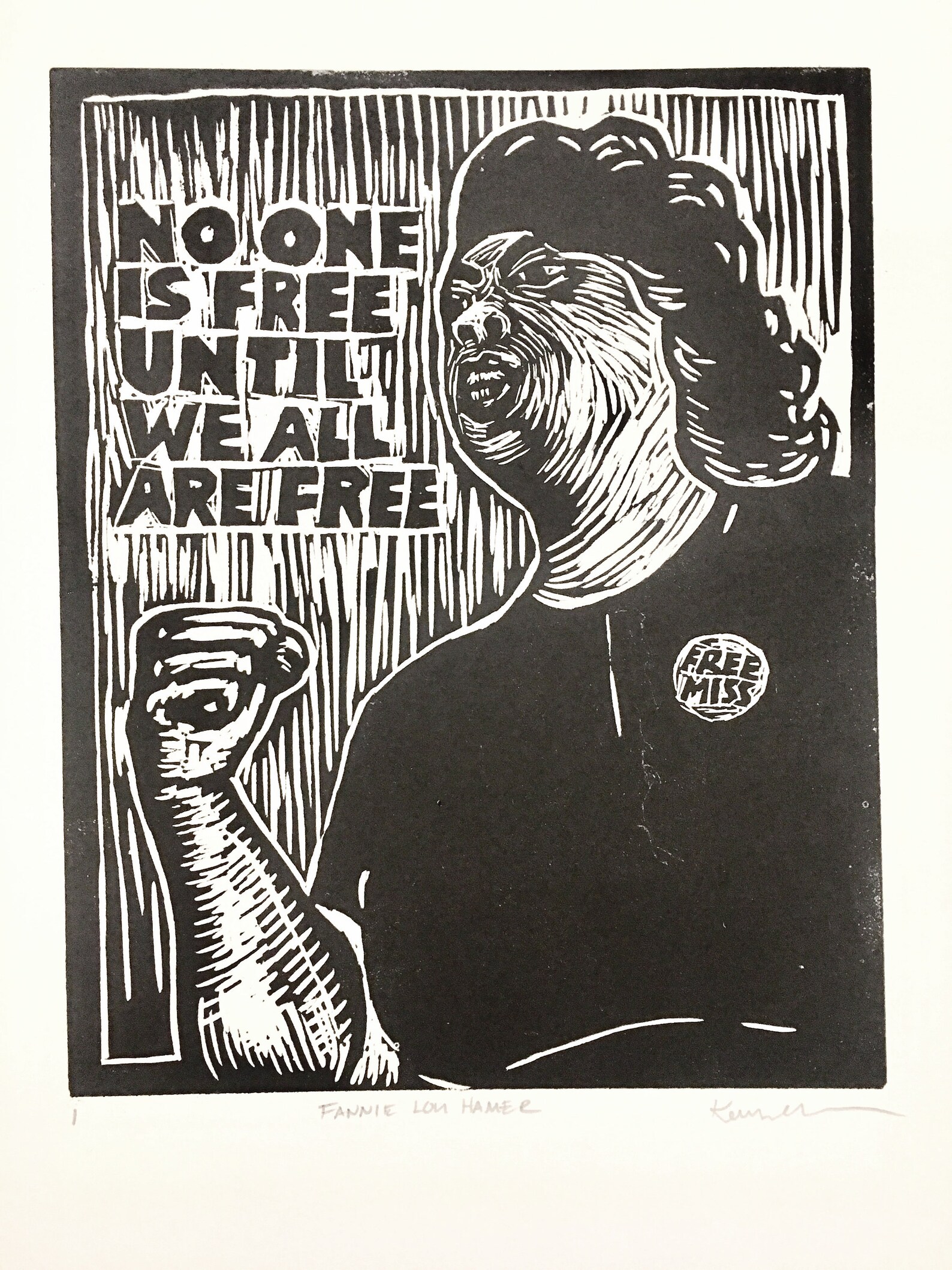 Fannie Lou Hamer Linocut Art Print - Black History - Activist Art ...