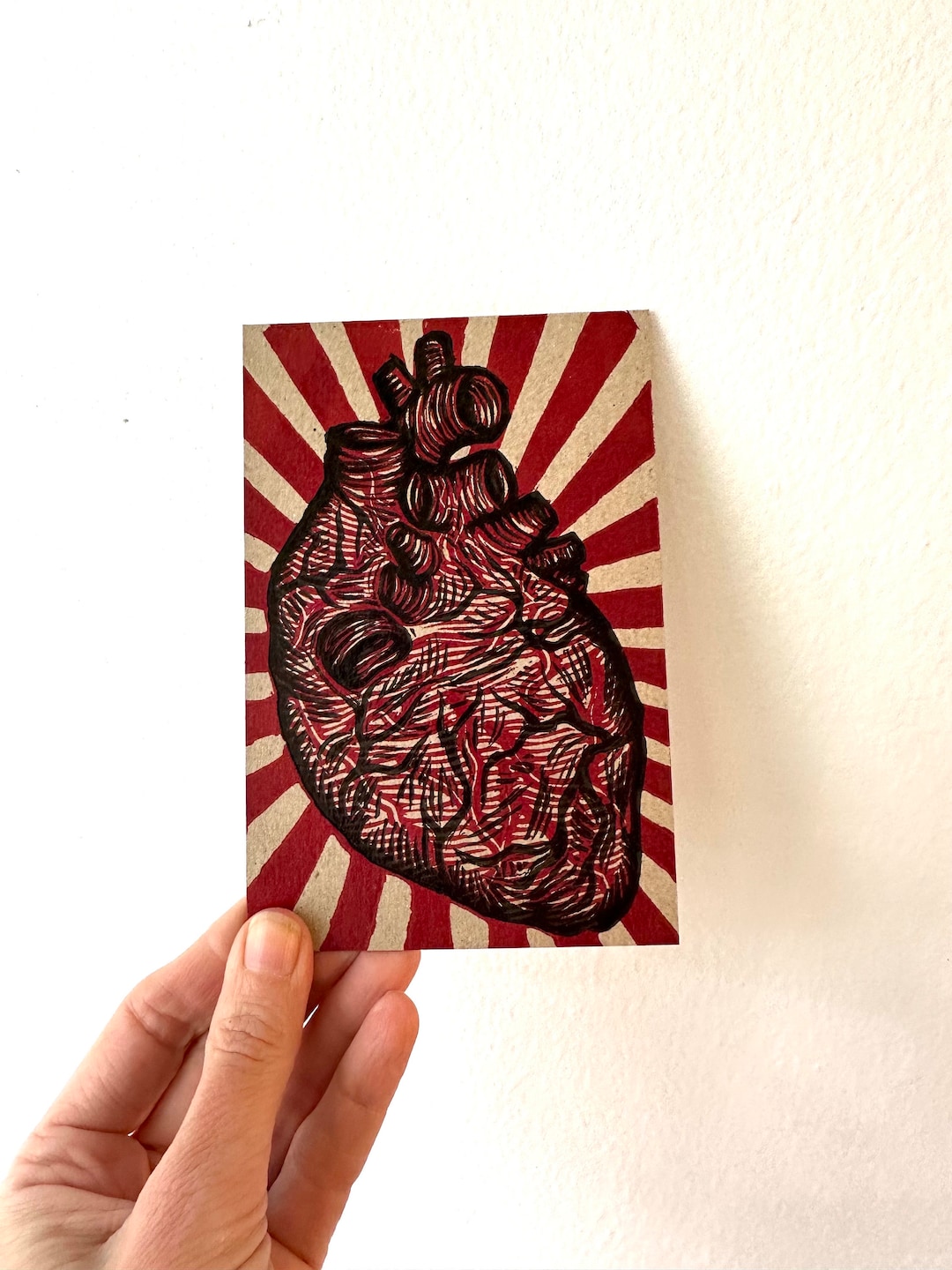 Anatomical Heart Single Postcard - Letterpress Postcards - Wedding ...