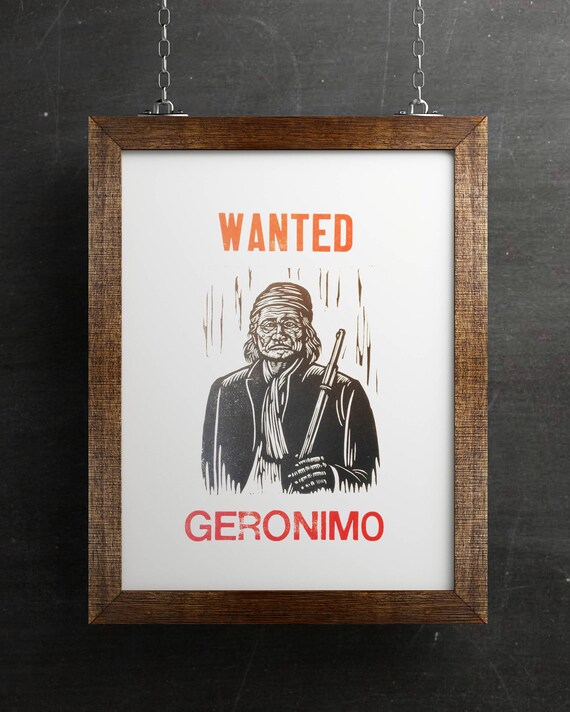 Geronimo Art Print Inspirational Wall Art Historical Art - Etsy