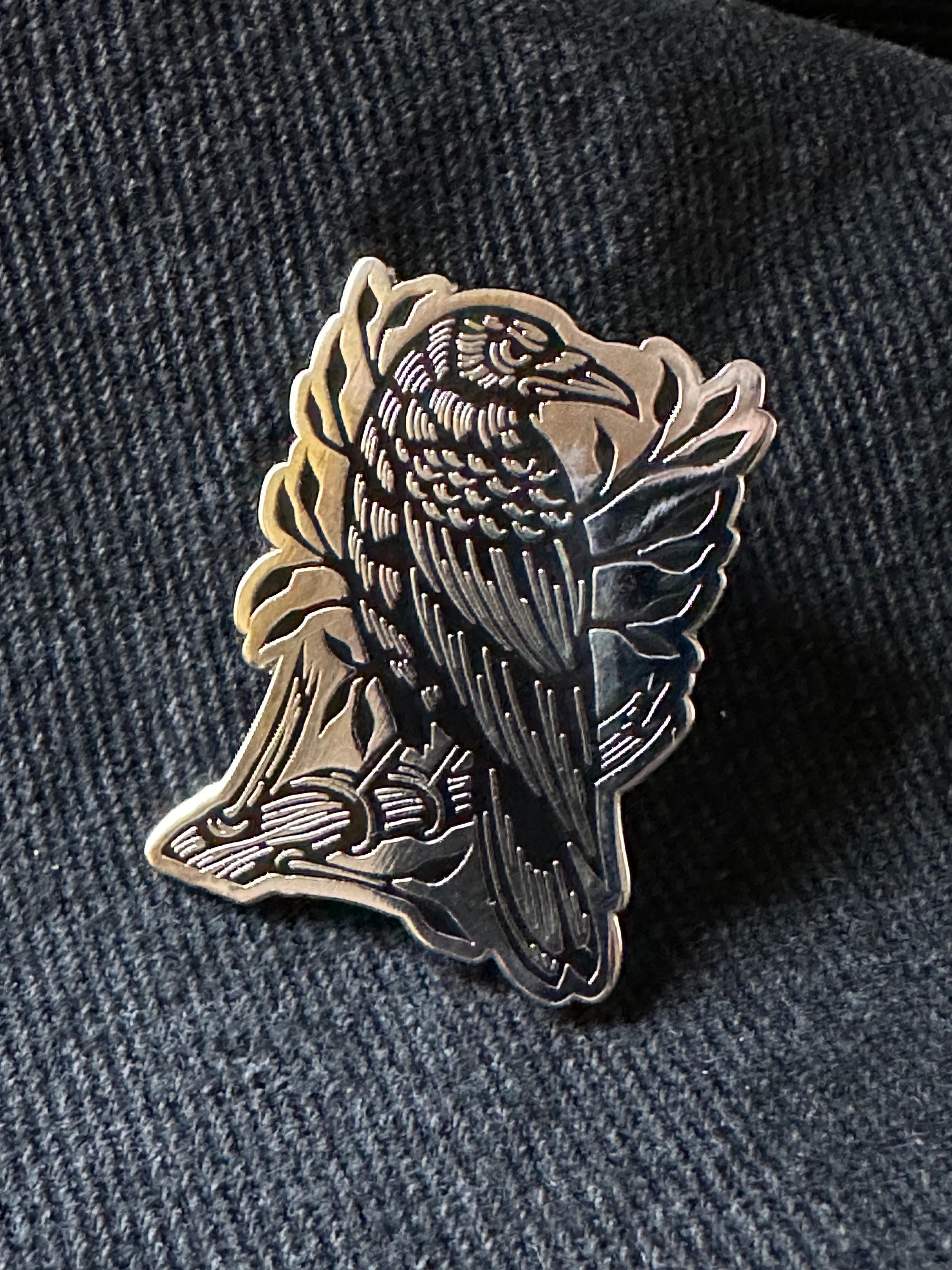Black Raven Hard Enamel Pin for Jacket or Tote - Etsy