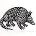 Armadillo Print Wall Art Rustic Home Decor Linocut Print | Etsy
