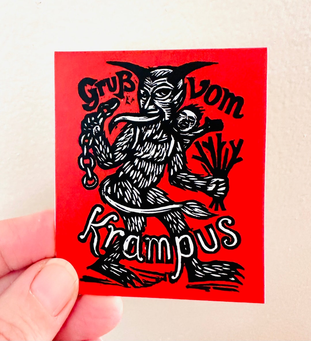 Krampus Sticker - Bumper Sticker - Greetings From Krampus - Water Proof ...
