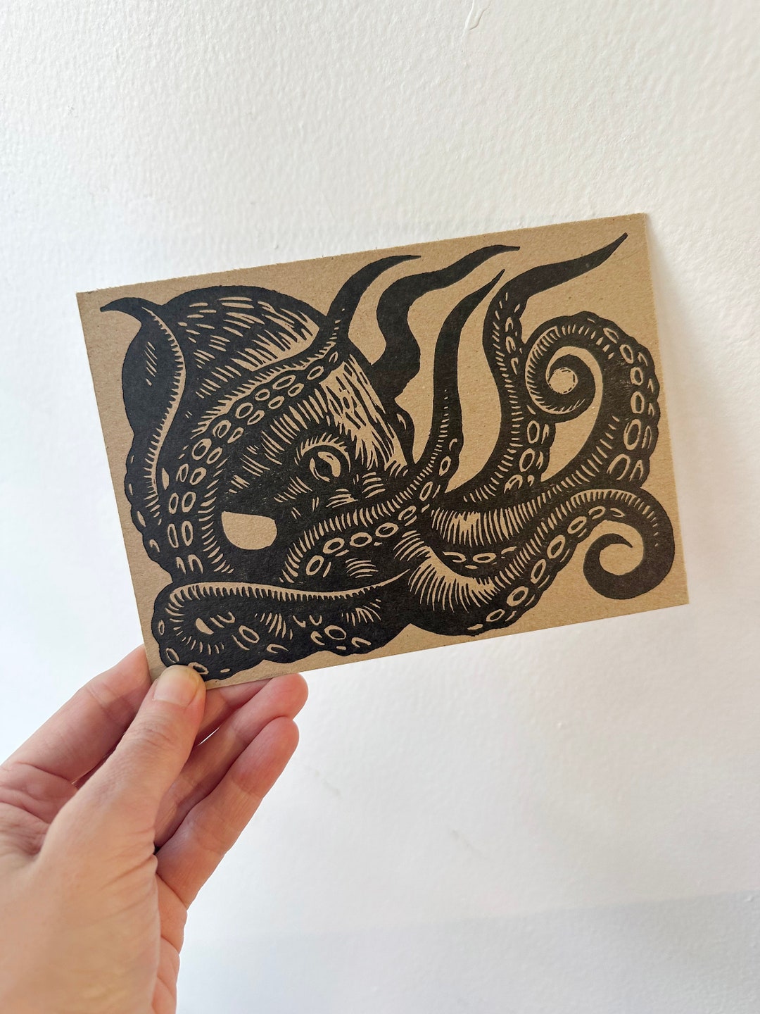 Postcards - Big Postcards - Octopus Postcard - Letterpress Postcard ...