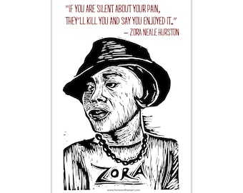Zora Neale Hurston Postcard - Author Quote Postcard - African American ...