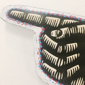 Pointer Finger Woodcut Print on Wood - Manicule - Hand Art - Pointing ...