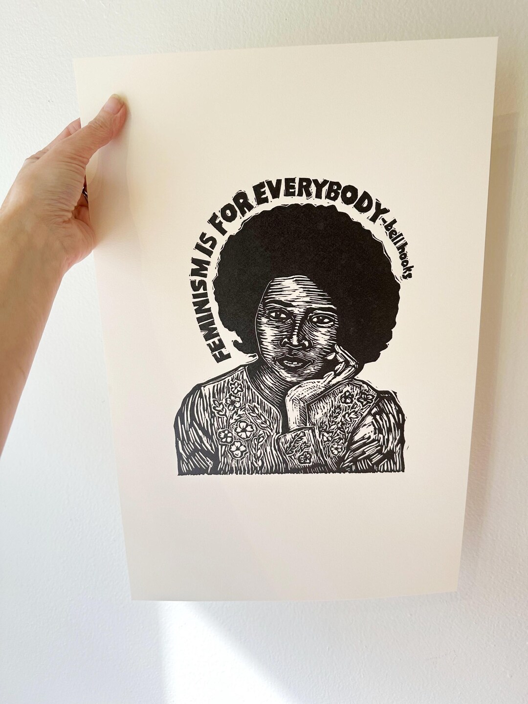 Bell Hooks Portrait - Feminism is for Everybody Linocut Art Print ...