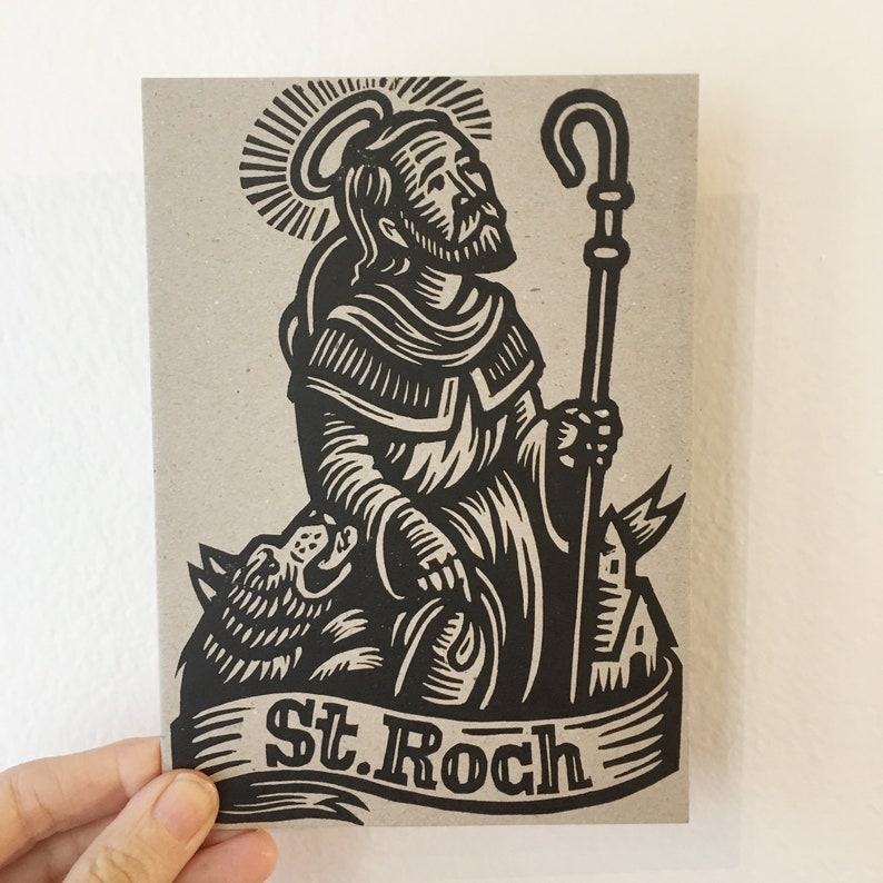 5x7 Postcard St. Roch Letterpress Postcard Hand Printed | Etsy