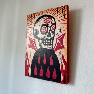 Original Art Skull - Weirdcore - Psychedlic Art - Goth Decor - Vampire ...