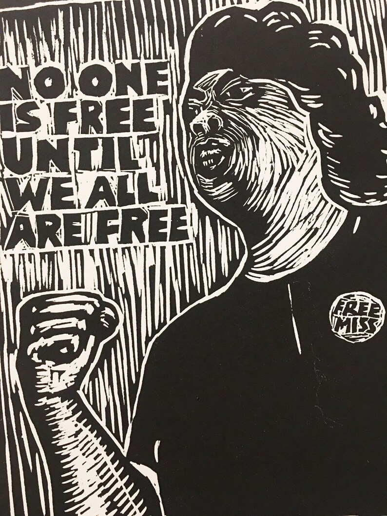 Fannie Lou Hamer Linocut Art Print - Black History - Activist Art ...