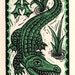 Kids Room Decor Baby Shower Gift for Boy Alligator Linocut Art 8.5x11 ...