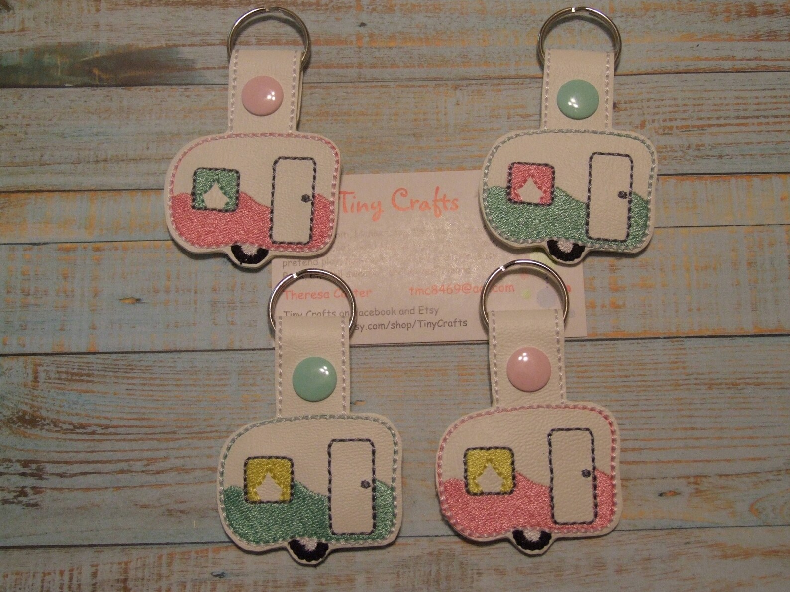Camper Glamping Trailer Key Fob Chain Ring Tag Snap Tab for - Etsy