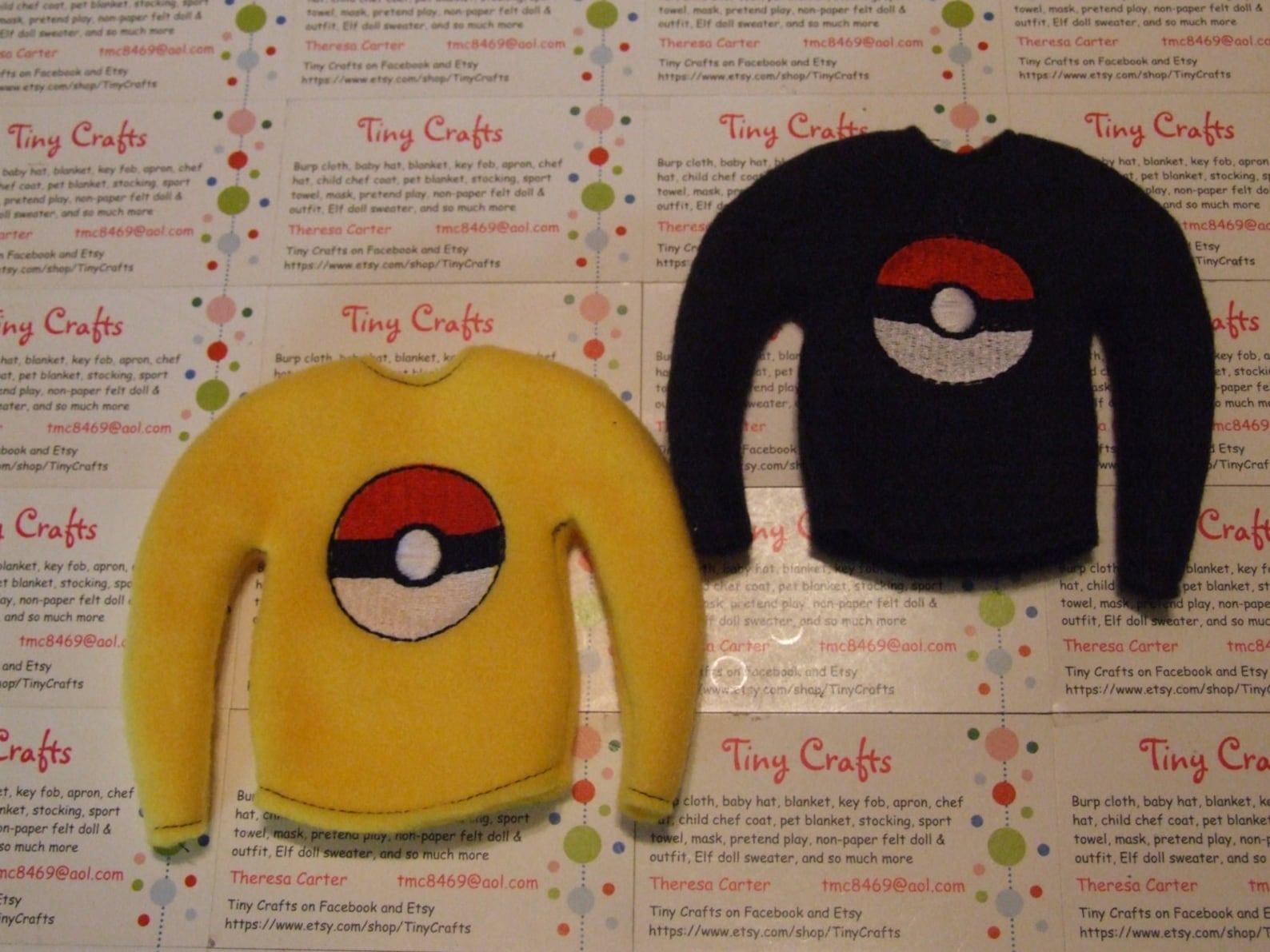 Pokemon Ball Inspired Fleece Sweater Jumper for Elf, Pixie, or Fashion ...