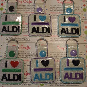 Quarter Coin Holder Grocery Aldi Key Fob Chain Ring Tag Snap Tab for ...