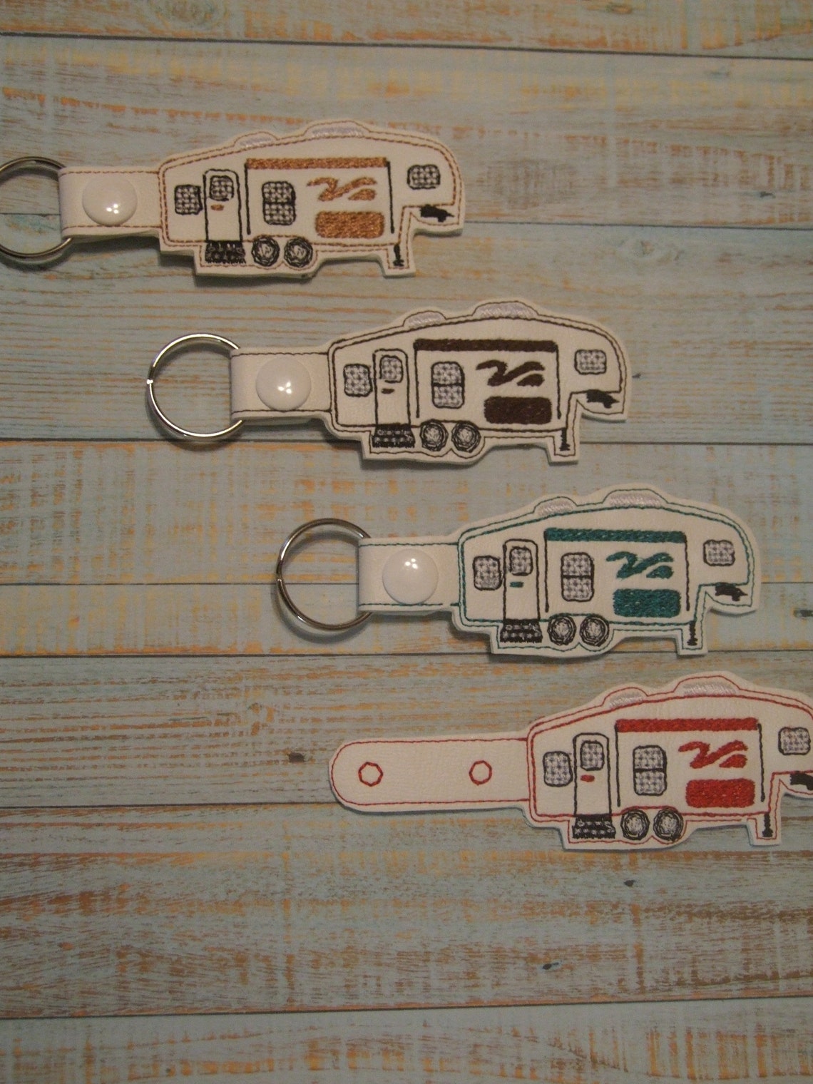 5th Fifth Wheel Camper Glamping Trailer Key Fob Chain Ring Tag Snap Tab ...