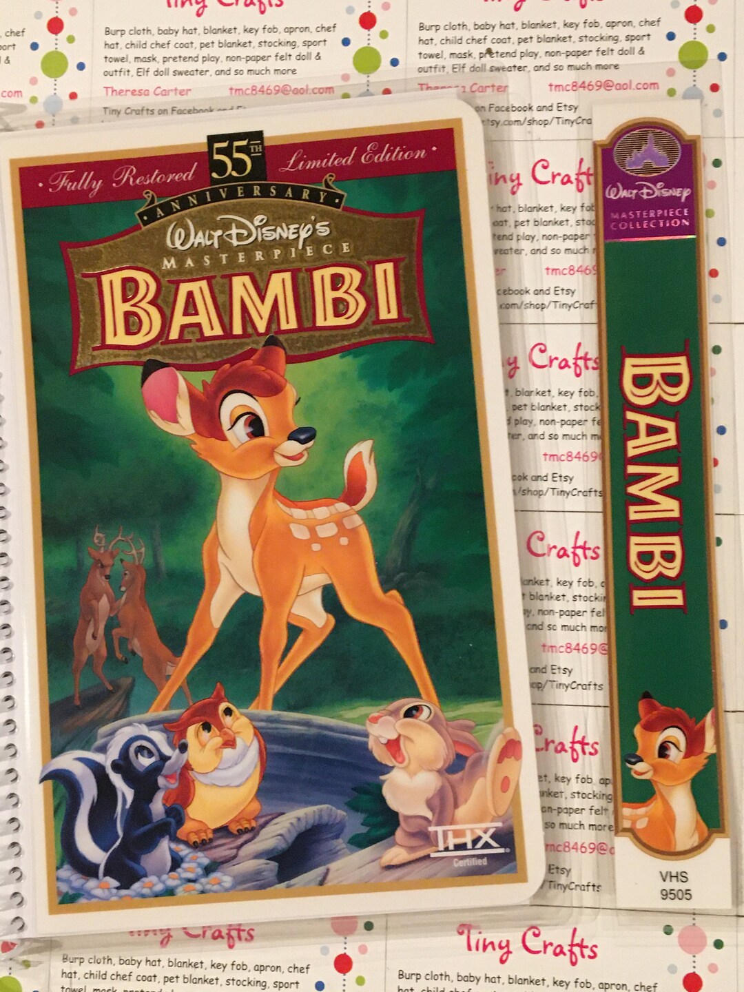 Upcycled VHS Bambi Movie Notebook, Journal, Sketch, Autograph Book With ...
