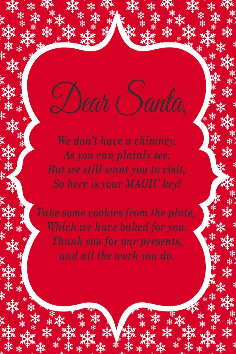 Santa Face Magic Key With Card and Skeleton Key Key Fob Chain - Etsy